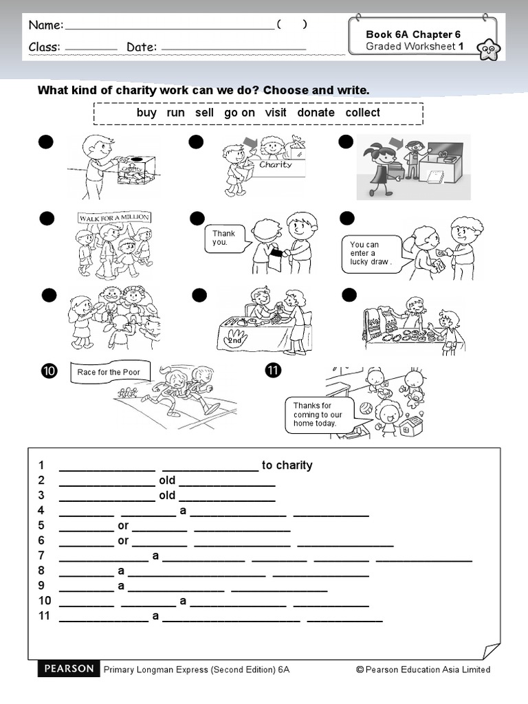 What Kind of Charity Work Can We Do? Choose and Write.: Graded ...