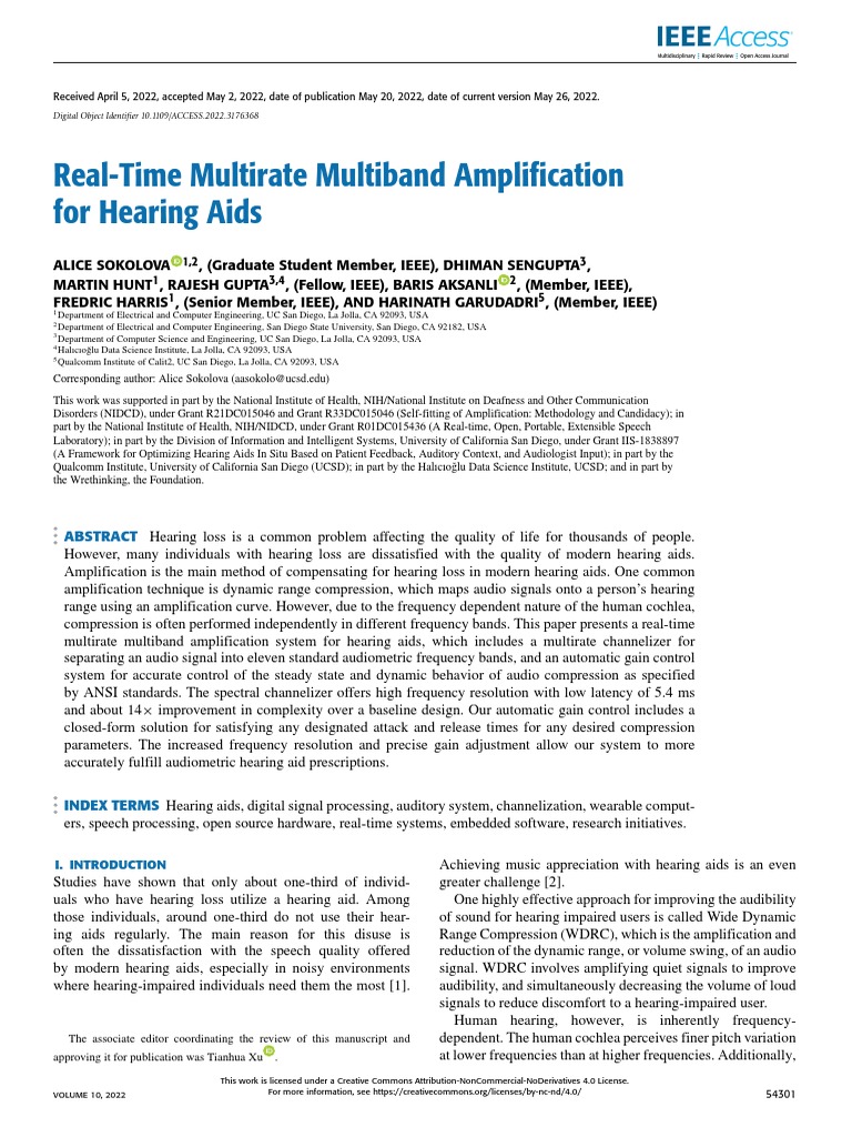Real-Time Multirate Multiband Amplification For Hearing Aids | PDF | Sampling (Signal Processing ...