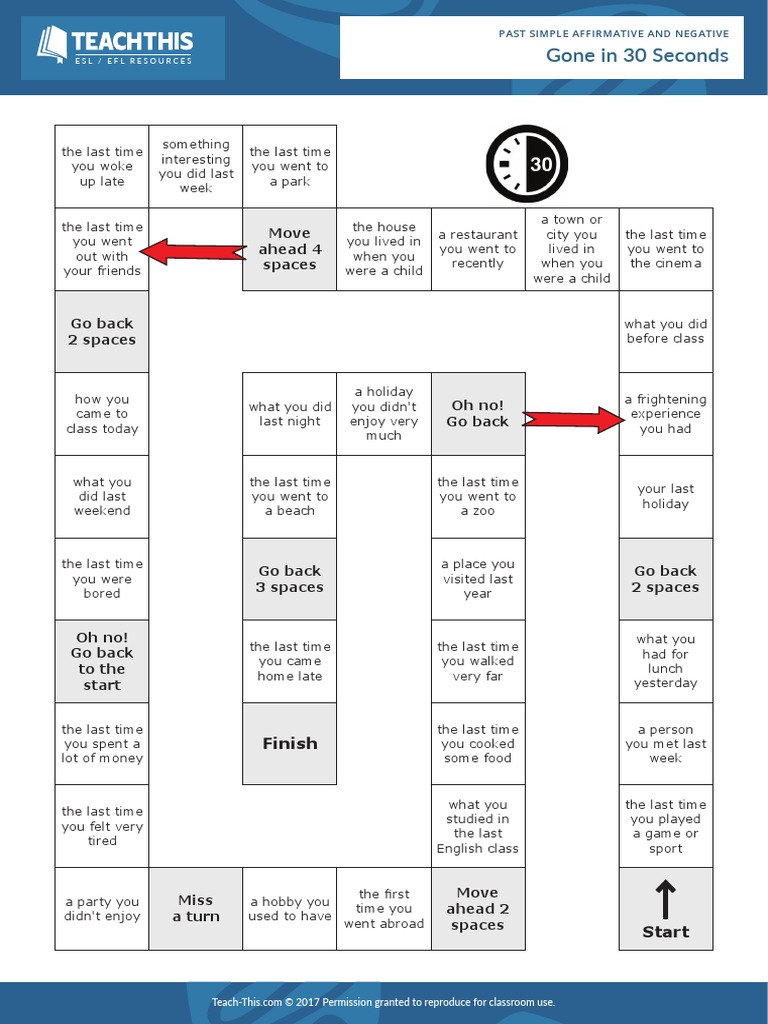 Past Simple Boardgame-2 PDF | PDF