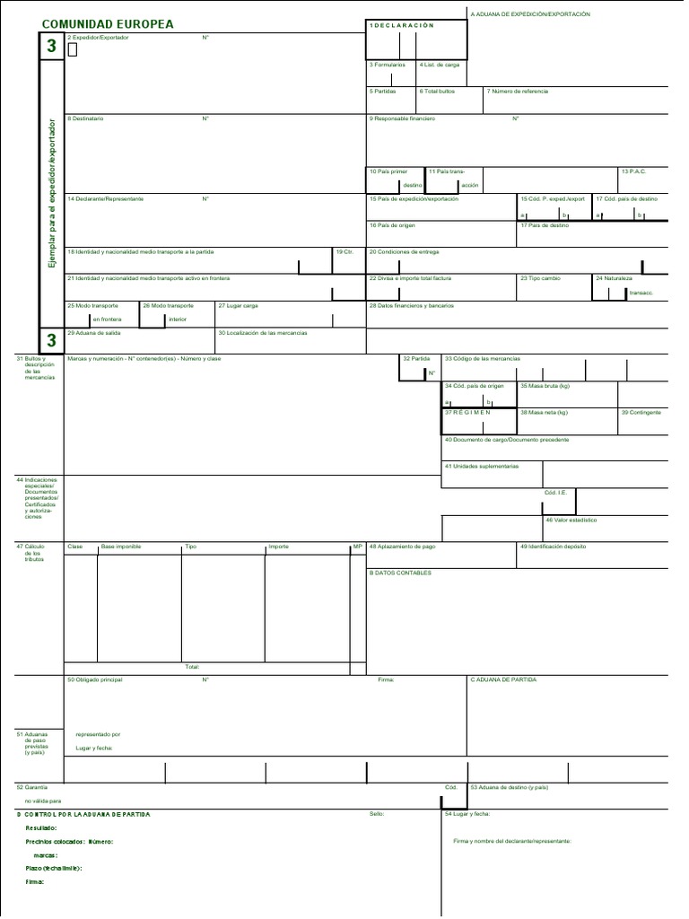 DUA Exportacion Vacio | PDF | aduana