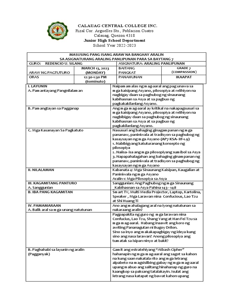Lesson Plan English | PDF