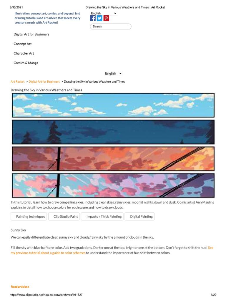 Drawing The Sky in Various Weathers and Times | PDF