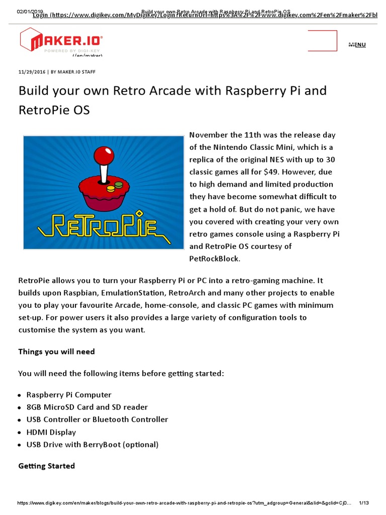 Build Your Own Retro Arcade With Raspberry Pi And Retropie Os Pdf Raspberry Pi Wi Fi