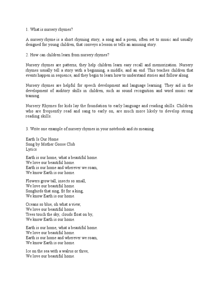 What Is Nursery Rhymes | PDF