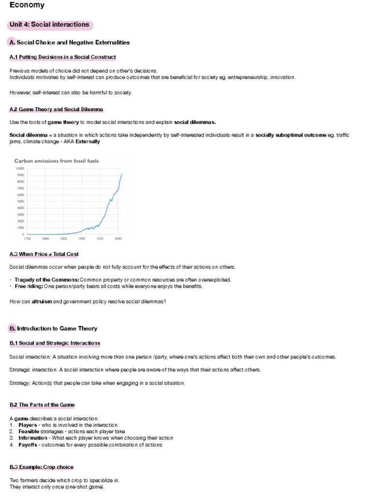 ECONOMICS: Social Interactions | PDF | Game Theory | Mathematical And ...
