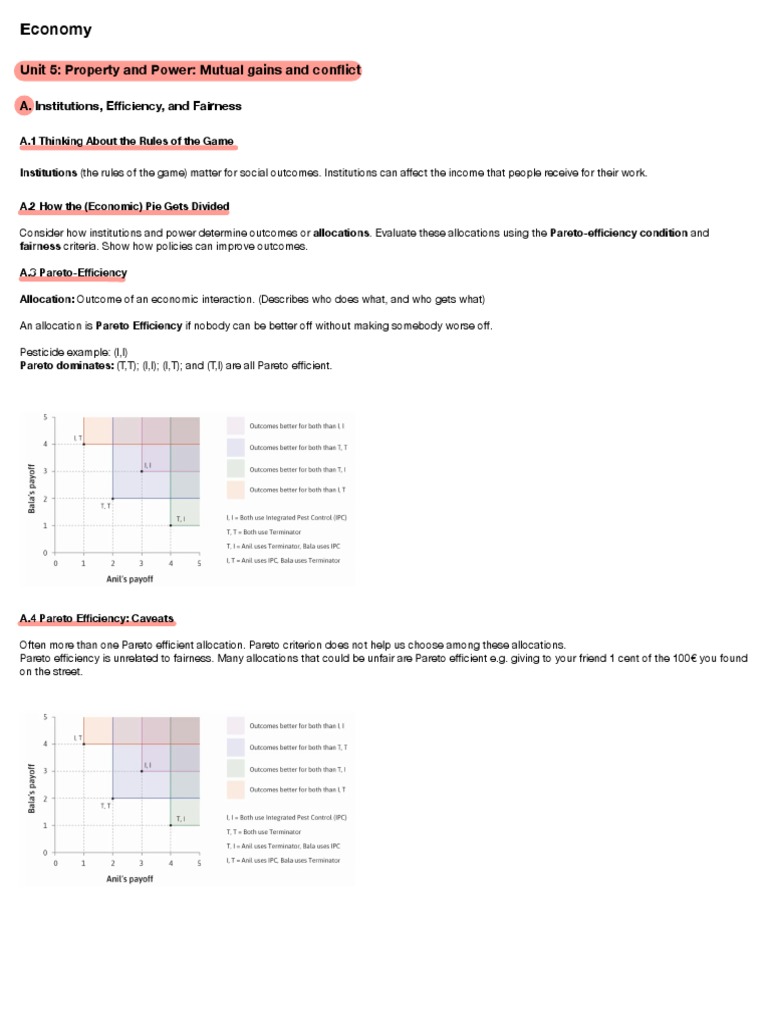 ECONOMICS: Property and Power. Mutual Gains and Conflict | PDF | Pareto ...
