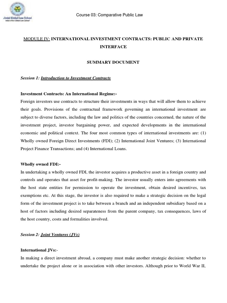 Summary Notes CPL Module 4 | PDF | Joint Venture | Loans