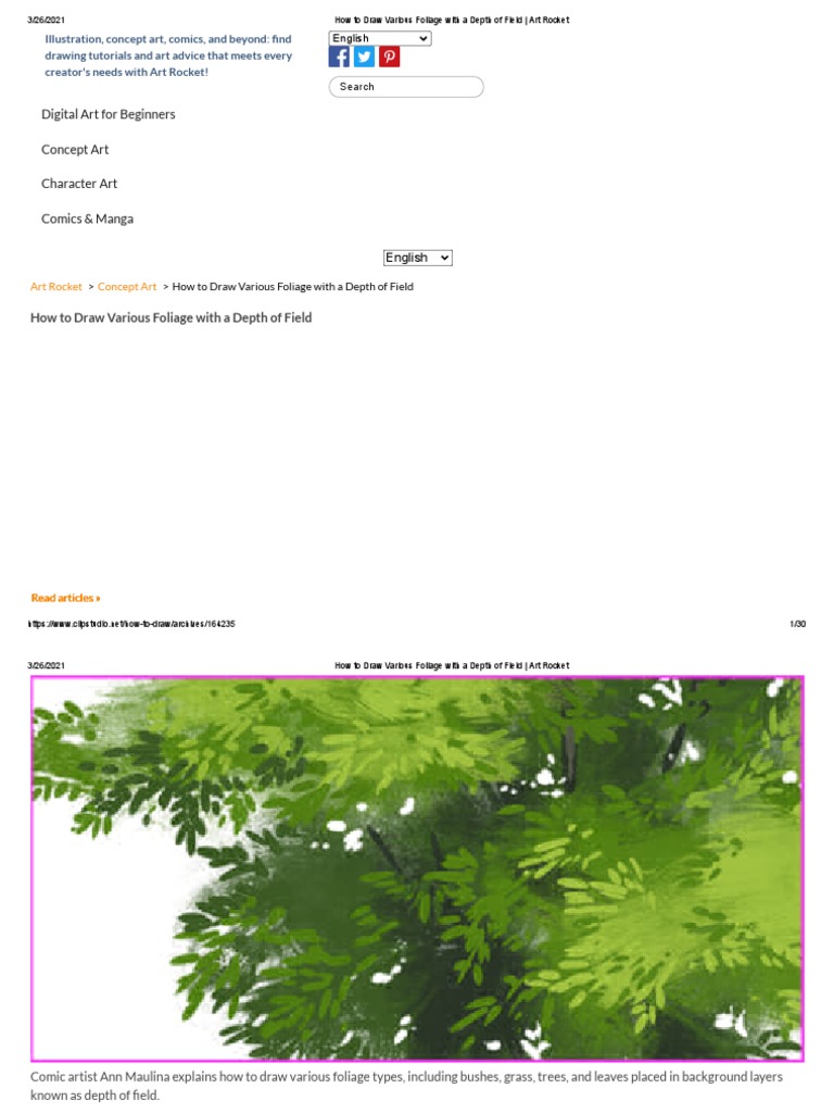 Drawing Nature: A Guide to Rendering Foliage Using Depth of Field ...