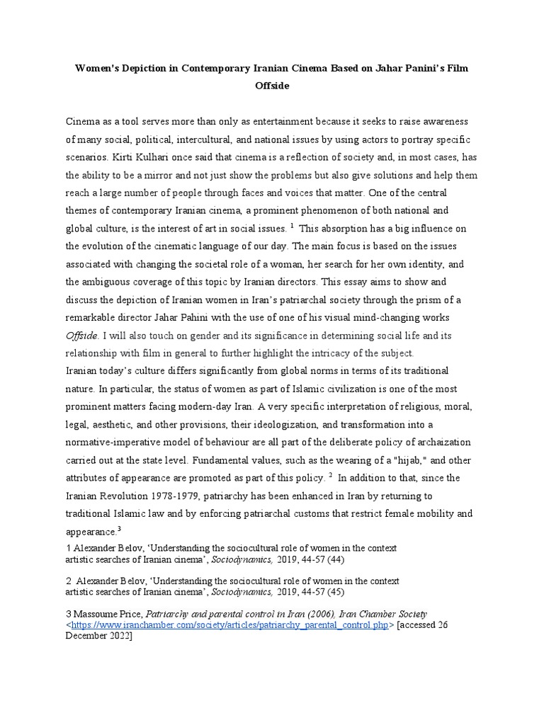 Non-Western Cinema Essay | PDF | Gender Role | Patriarchy