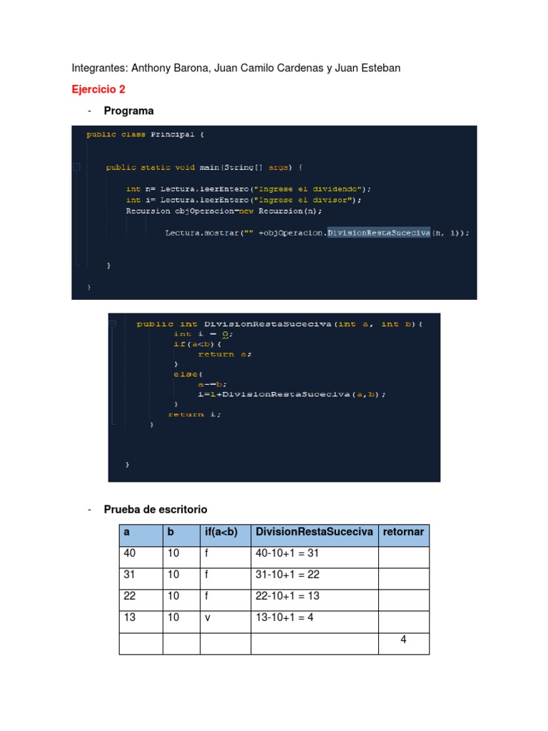 Taller Recursividad | PDF | Métodos y materiales de enseñanza | Informática