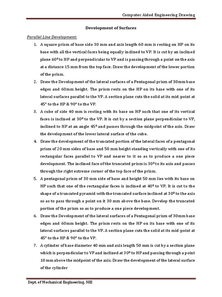 Development of Surfaces | PDF | Cartesian Coordinate System | Classical ...