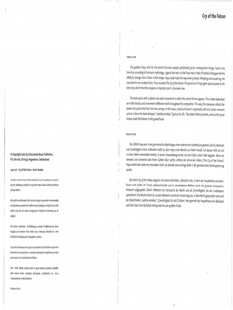 Cry of The Falcon 1 | PDF