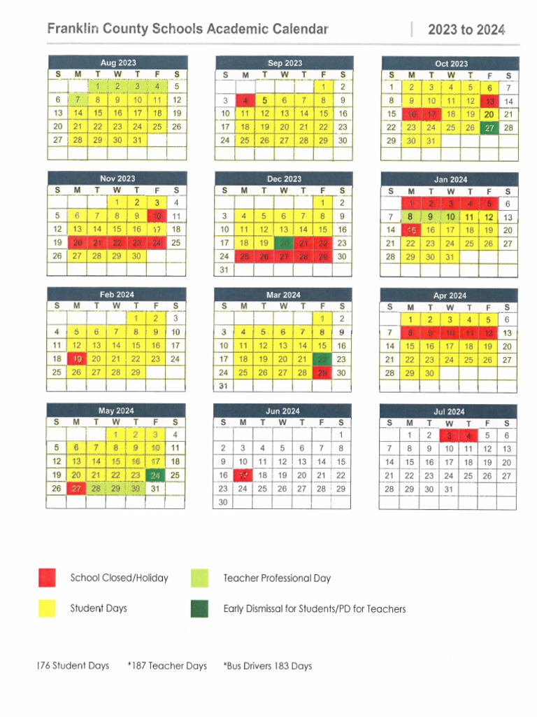 2023-2024 School Calendar | PDF