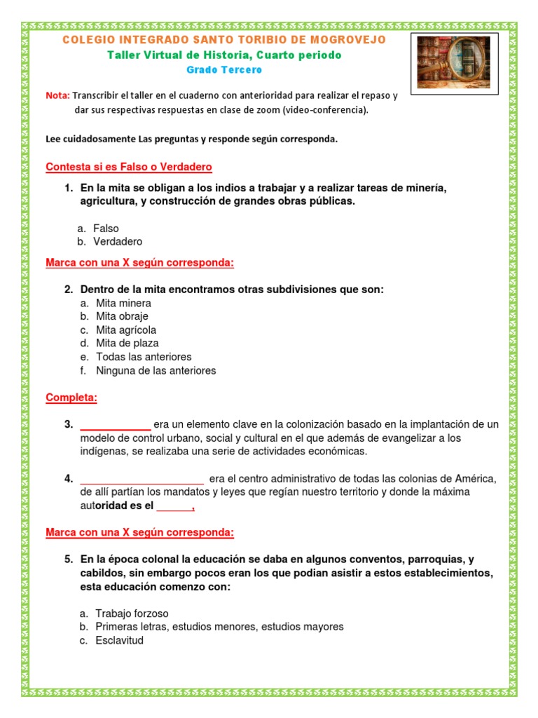 Taller De Historia Pdf Colombia