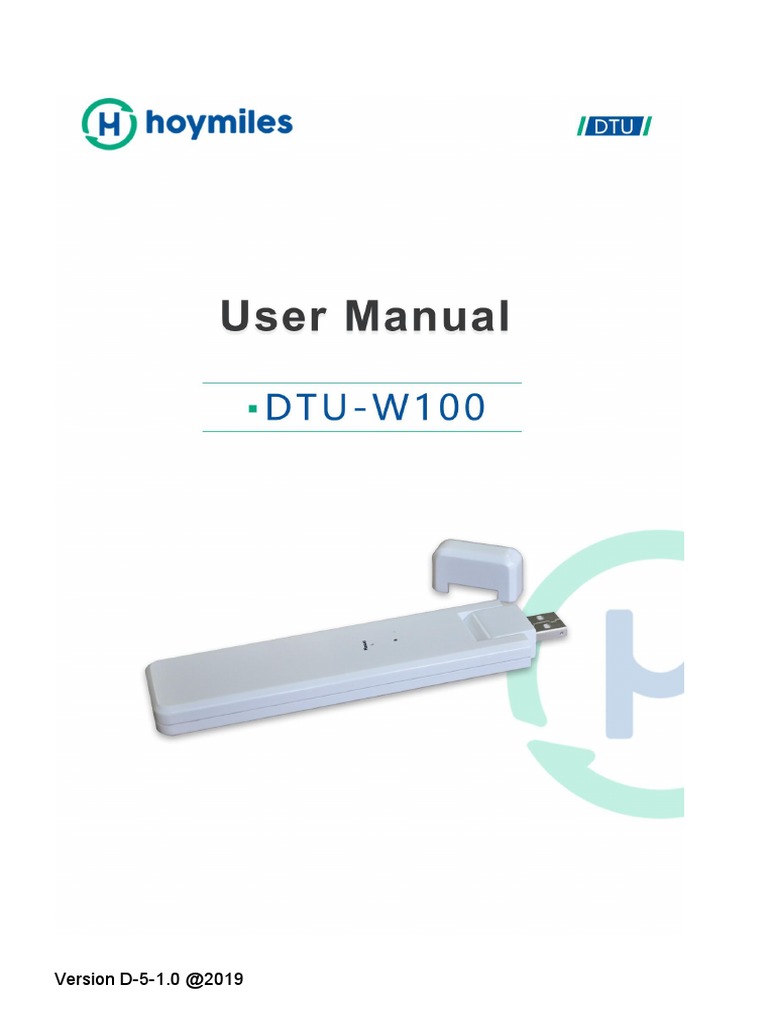 DTU-W100 Manual PDF | Download Free PDF | Wi Fi | Power Supply