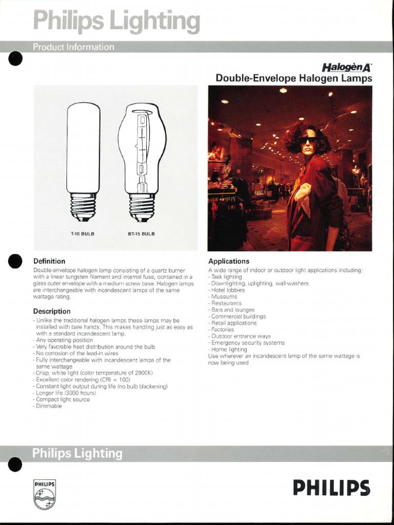 Double-Envelope Halogen Bulbs Guide | PDF | Lighting | Electrical ...
