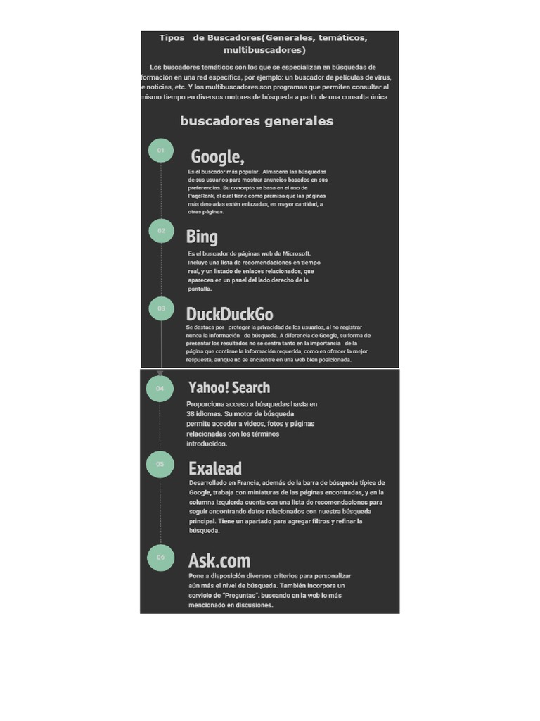 Buscadores Generales, Tematicos y Multibuscadores | PDF