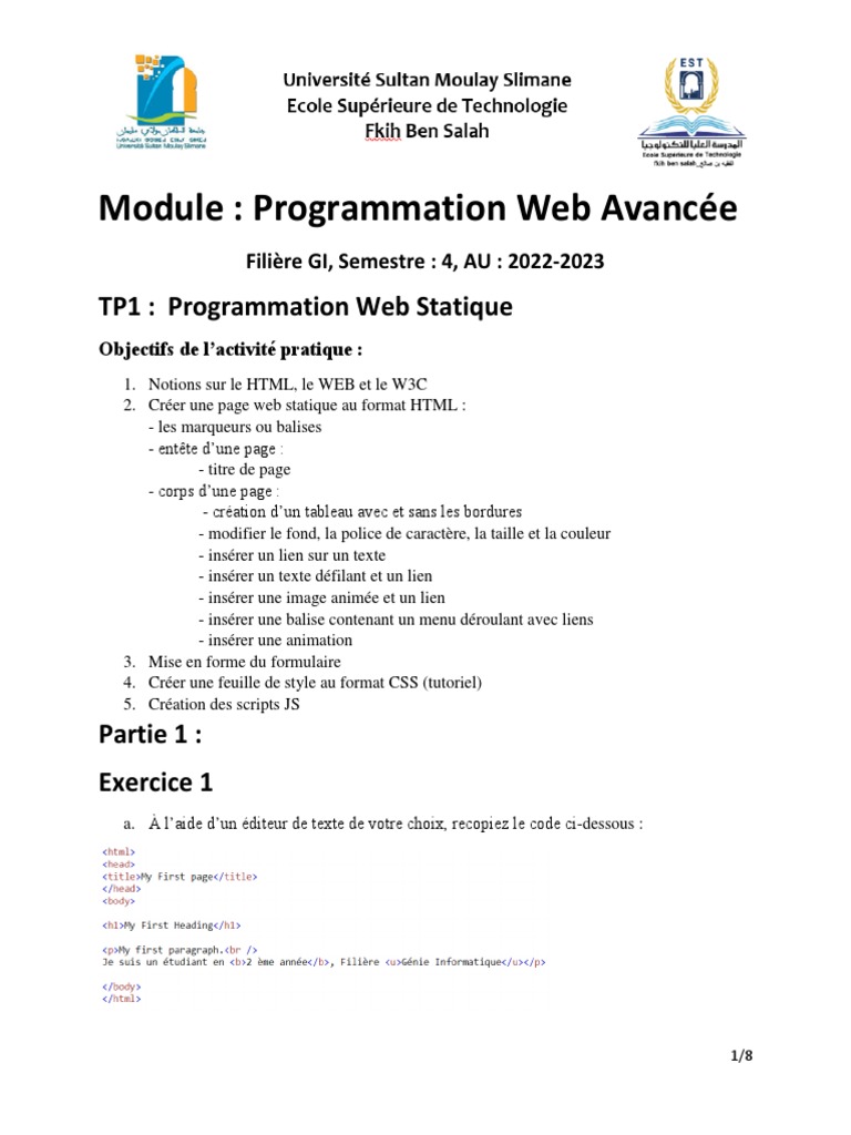 Partie2 Formulaire PDF | PDF | Html | Programmation web