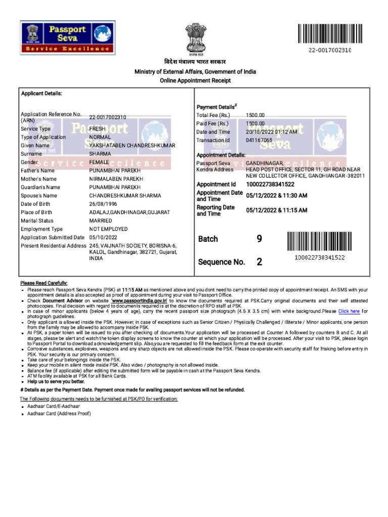 Appointment Reciept PDF | PDF | Identity Document | Birth Certificate
