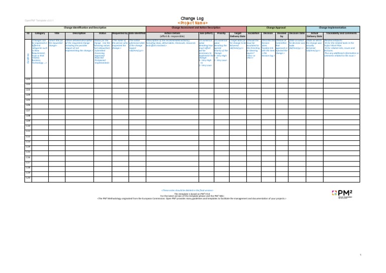 (OPM2-26 MC Log v3 0 1) Change - Log (ProjectName) (Dd-Mm-Yyyy) (VX X ...