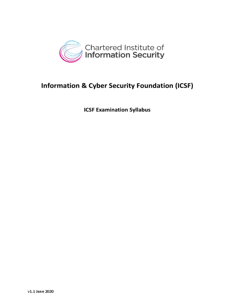 ICSF Exam Syllabus v1.1 | PDF | Information Security | Threat (Computer)