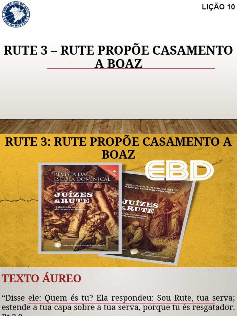 Rute 3 – Rute Propõe Casamento a Boaz | PDF | Livro de Ruth