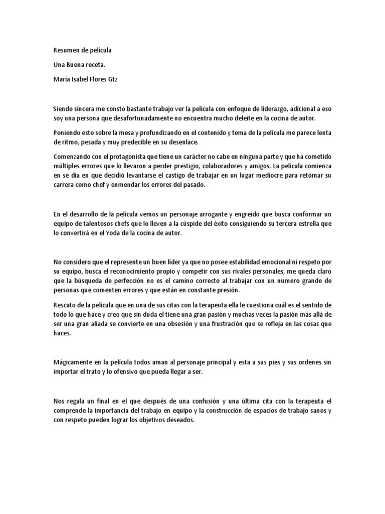 Resumen de Película | PDF