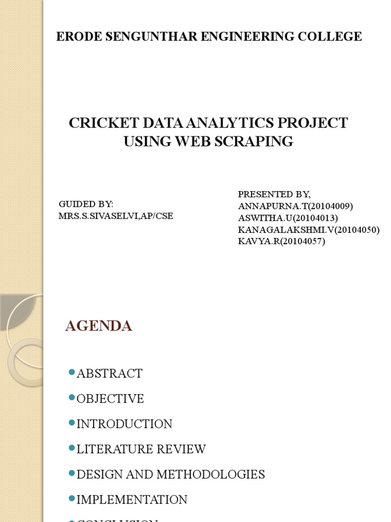 Cricket Data Analytics Project Overview | PDF | Analytics | World Wide Web