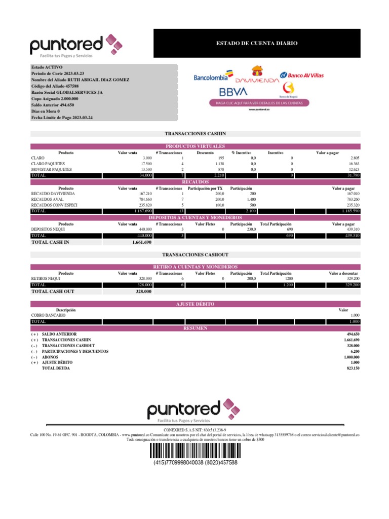 PUNTORED | PDF | Bancario | Servicios financieros