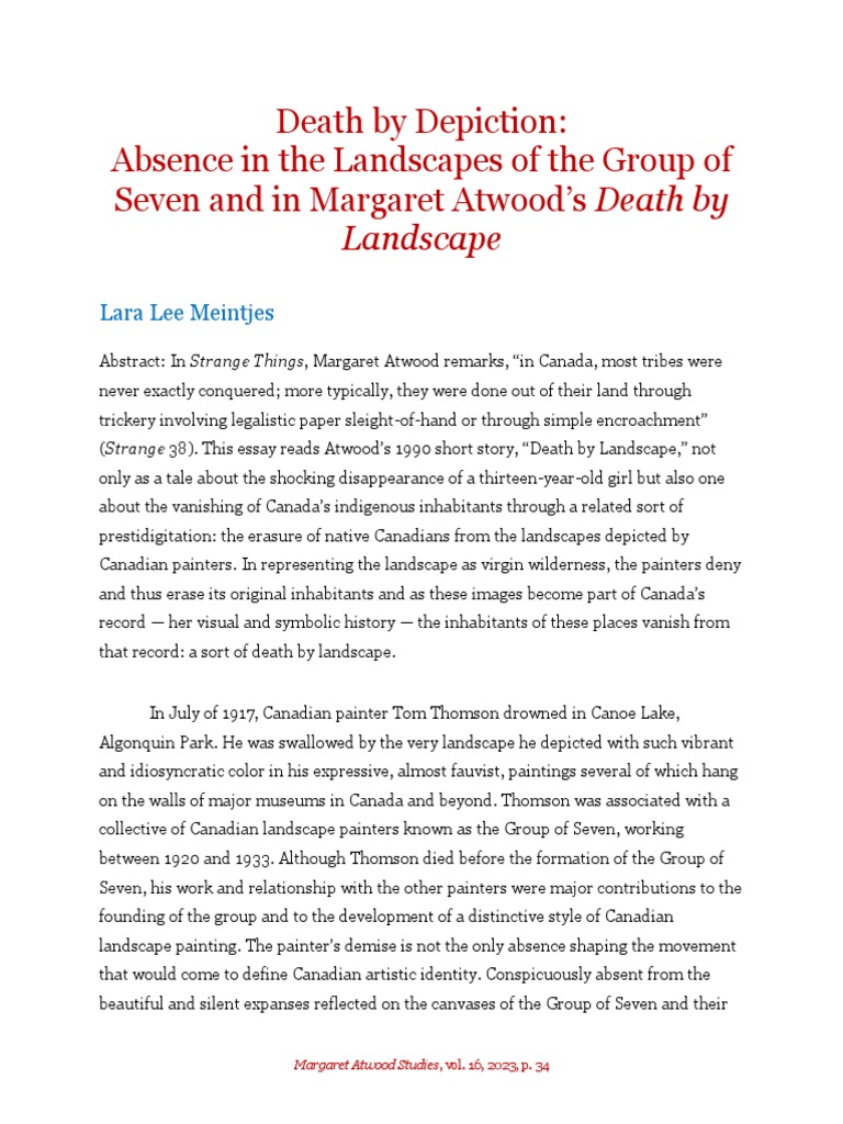Death by Landscape: Absence in Atwood | PDF | Paintings | Landscape