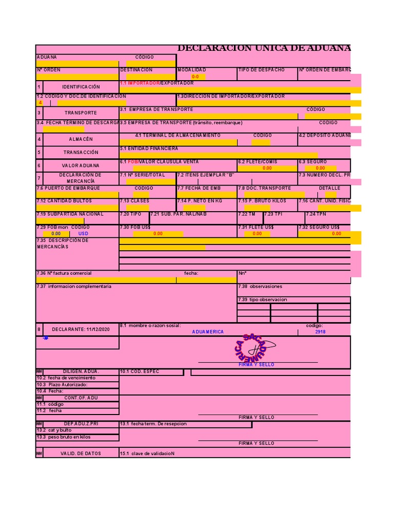 Modelo de Declaración Aduanera | PDF | Políticas globales | Ley internacional
