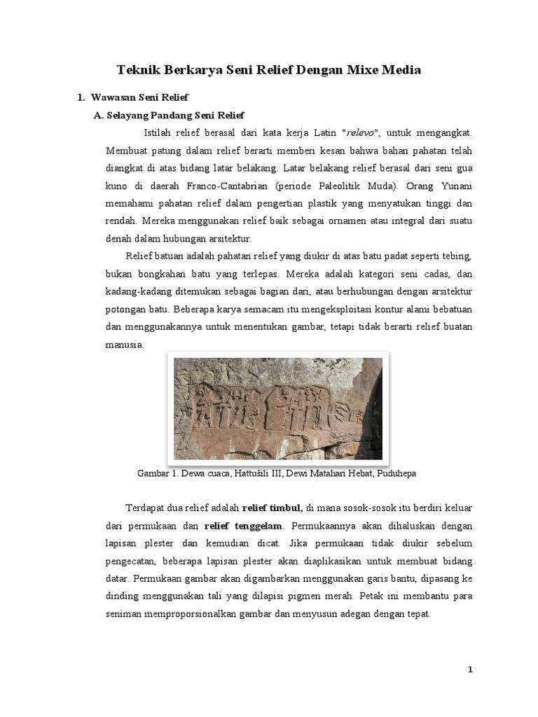 Teknik Berkarya Seni Relief | PDF