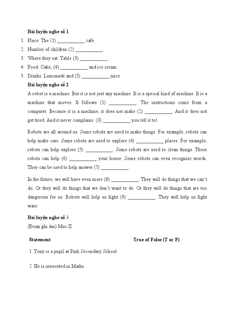 Listening Practice No.1 | PDF