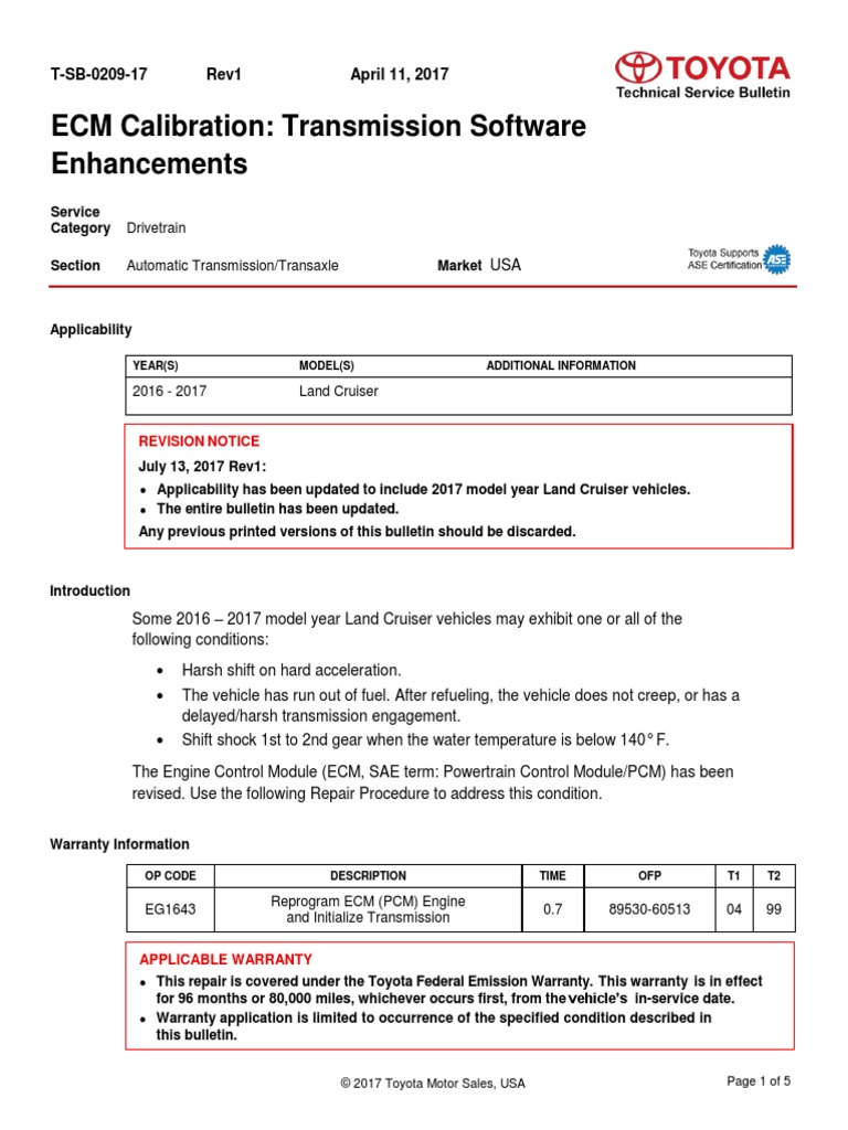 ECM Calibration Transmission Software Toyota Landcruiser | Download ...