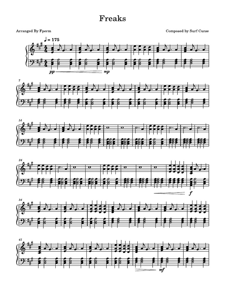 Freaks Piano PDF | PDF