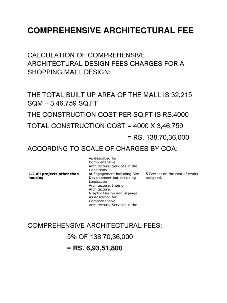 Comprehensive Architect Fee | PDF