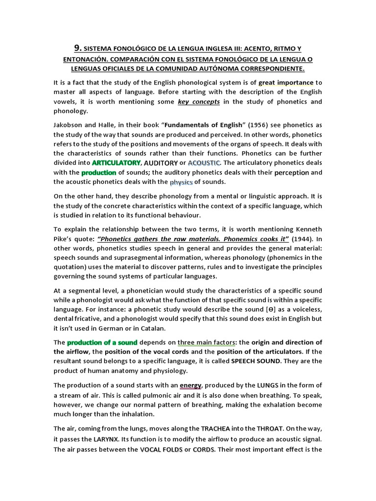 INGLES Oposiciones Secundaria 9 PDF | PDF | Stress (Linguistics ...