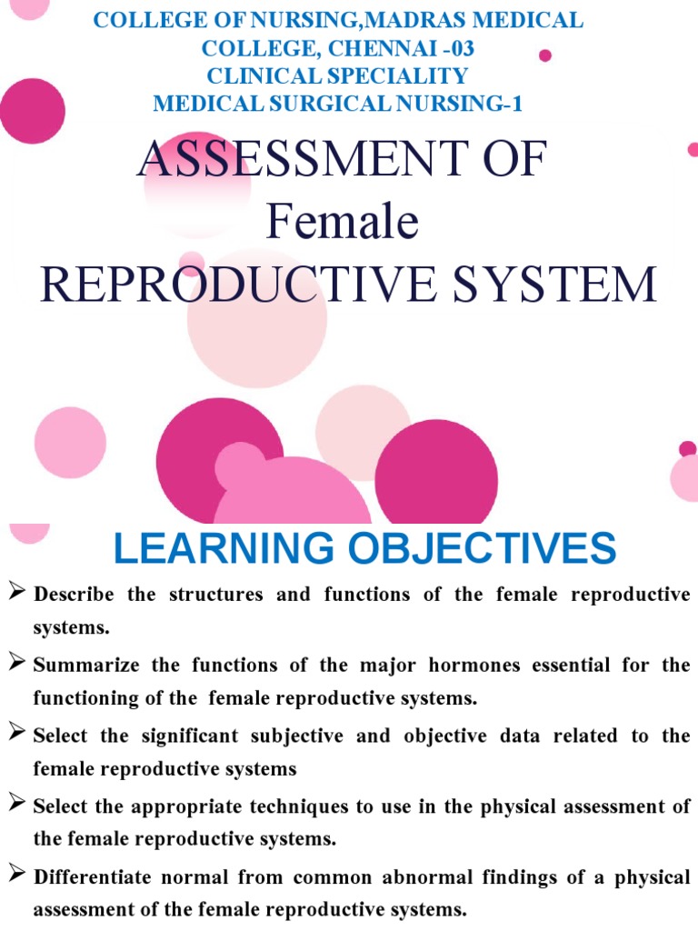 Female Reproductive Assessment | PDF | Uterus | Lactation