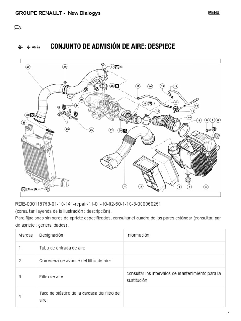 Despiece Admision | PDF | Turbocompresor | Tornillo