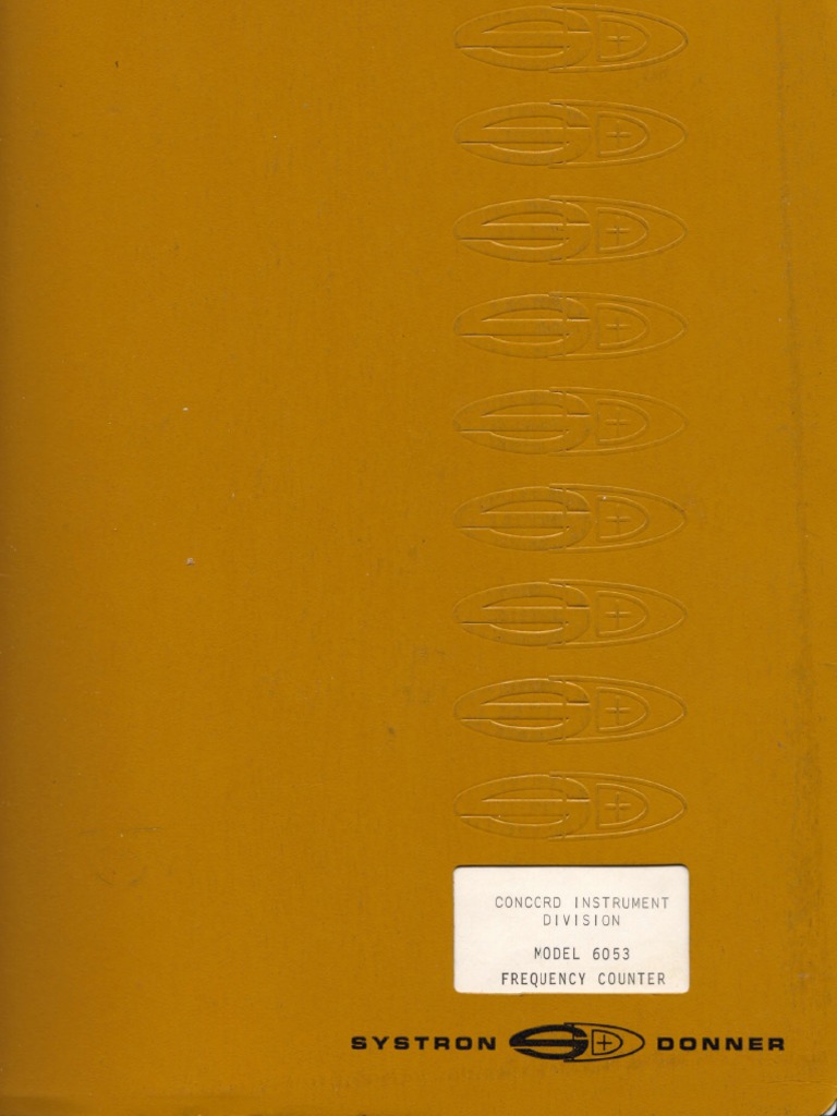 Systron-Donner 6053 Frequency Counter O&M | PDF | Radio Technology ...