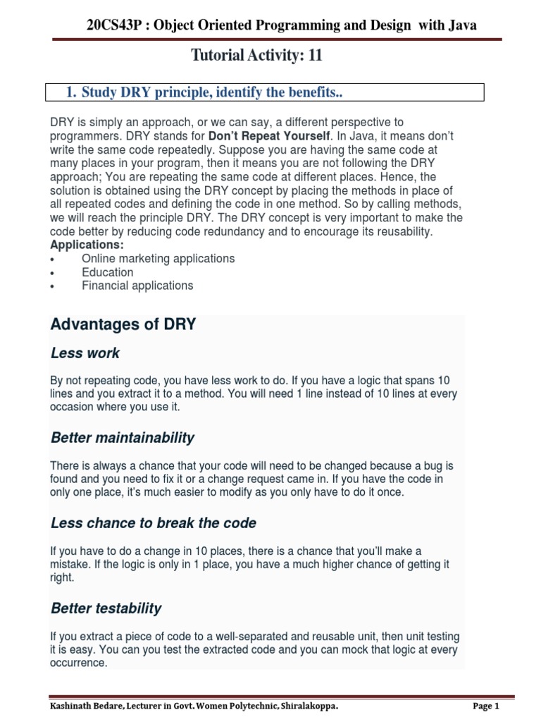 Week 11 Activity Pdf Object Oriented Programming Inheritance Object Oriented Programming