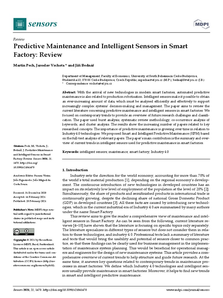 Predictive Maintenance and Intelligent Sensors in PDF | PDF | Internet ...