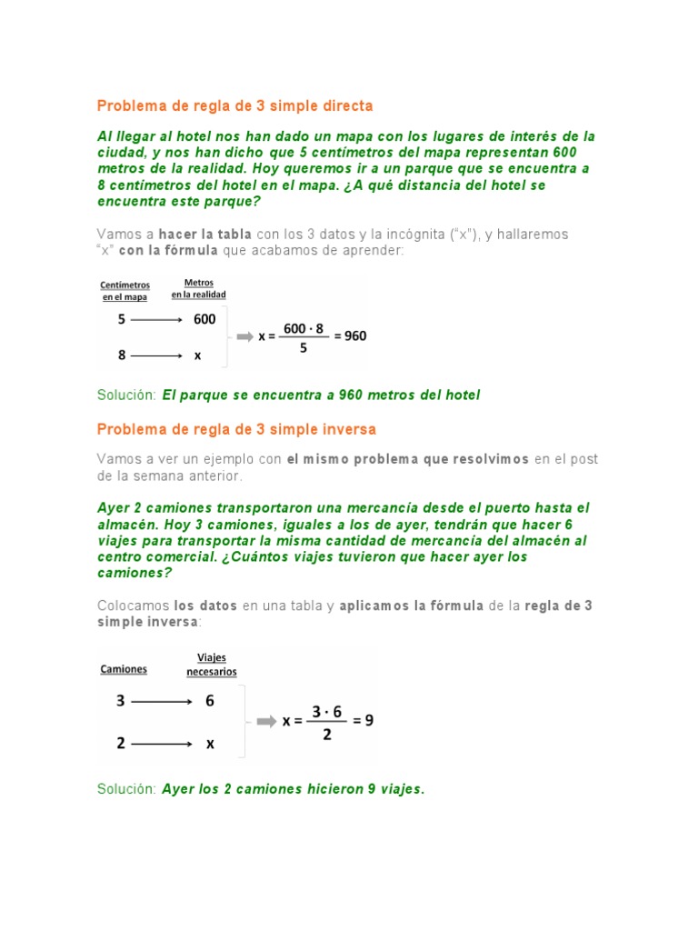Problema de Regla de 3 Simple Directa | PDF