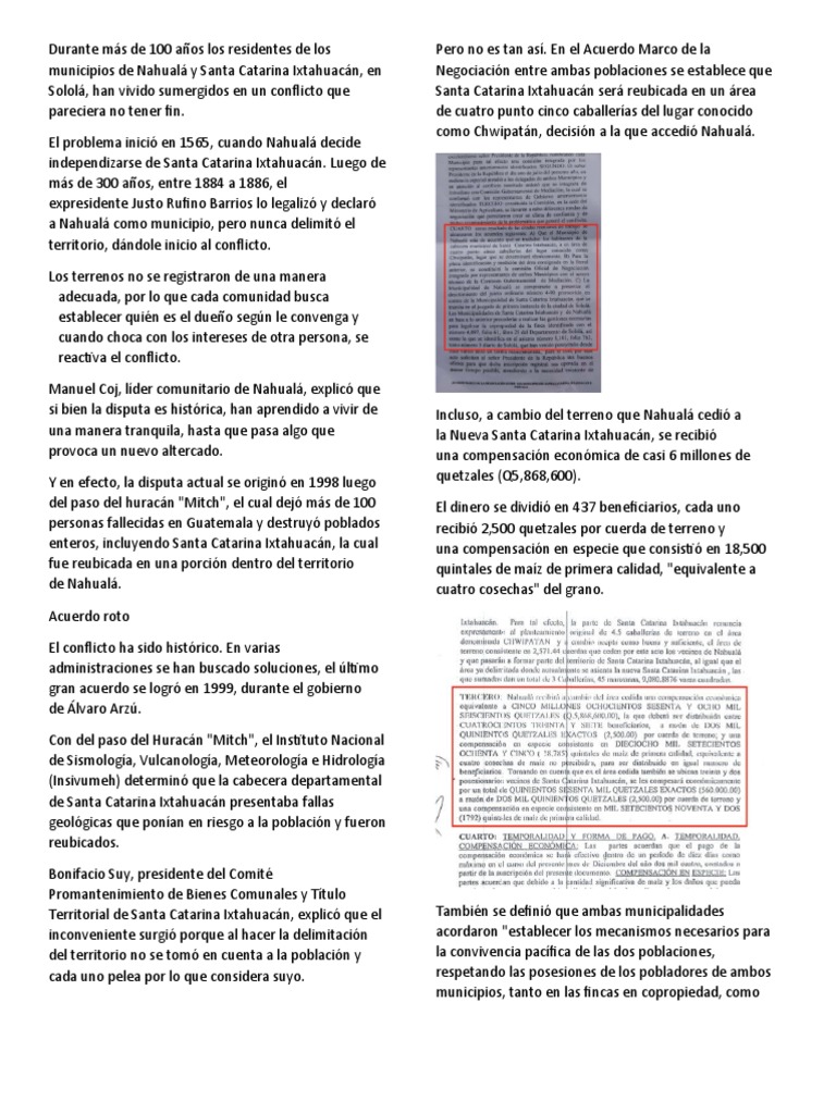 Conflicto territorial Nahualá-Santa Catarina | PDF | Viajes y turismo