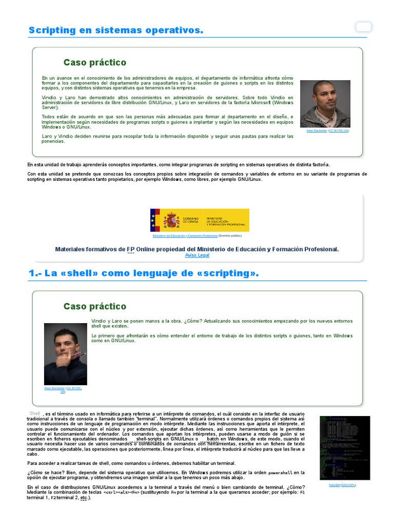 Scripting en Sistemas Operativos | Descargar gratis PDF | Interfaz de línea de comando ...