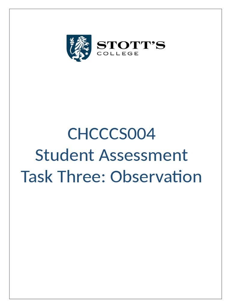 DCS CHCCCS004 Task 3 Observation.V1.192501 | PDF | Information ...