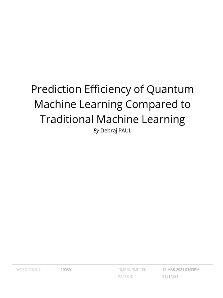 B Prediction Efficiency of Quantum Machine Learning | PDF | Computing ...