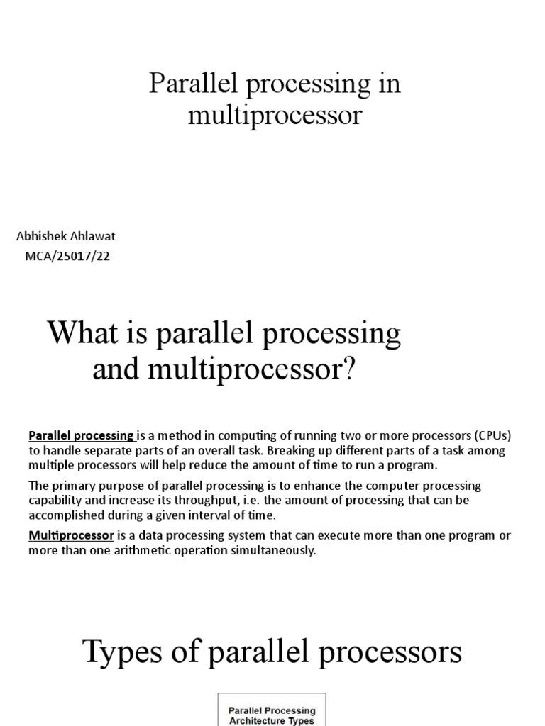 Multiprocessing Pdf Electrical Engineering Parallel Computing