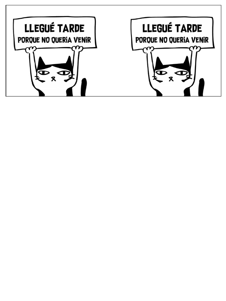 Meme Gato Llegue Tarde | PDF
