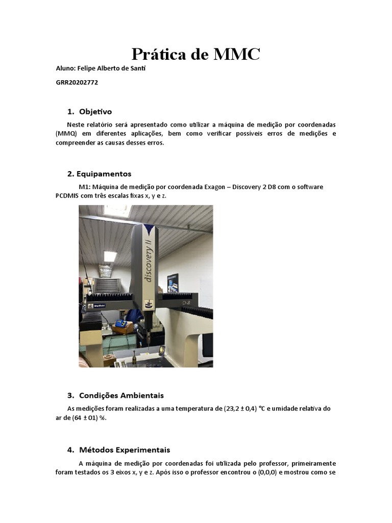 Relatório Prática de MMC | PDF